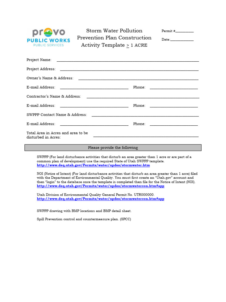SWPPP Guidelines for Utah Construction | PDF | Stormwater | Surface Runoff