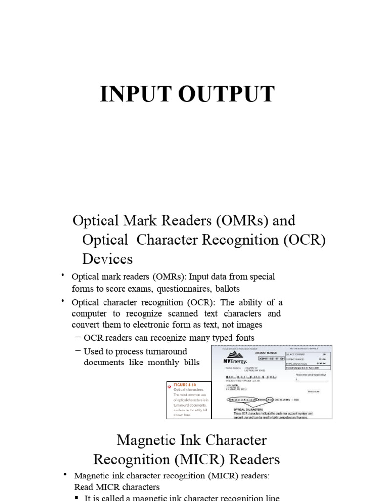 Input and Output Devices Overview | PDF | Computer Monitor | Printer (Computing)
