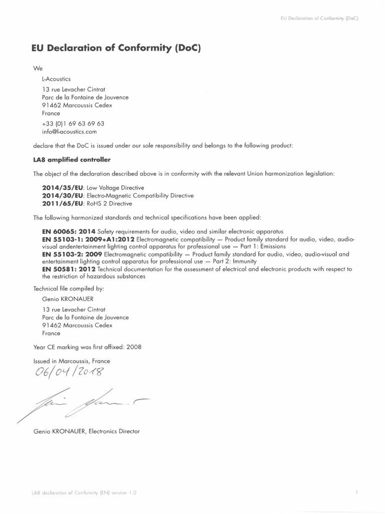 LA8 EU DoC EN | PDF