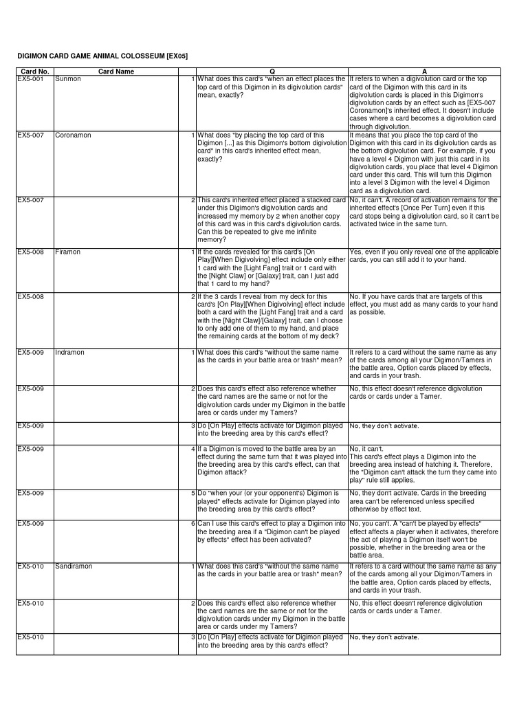 Booster Animal Colosseum EX05 | PDF