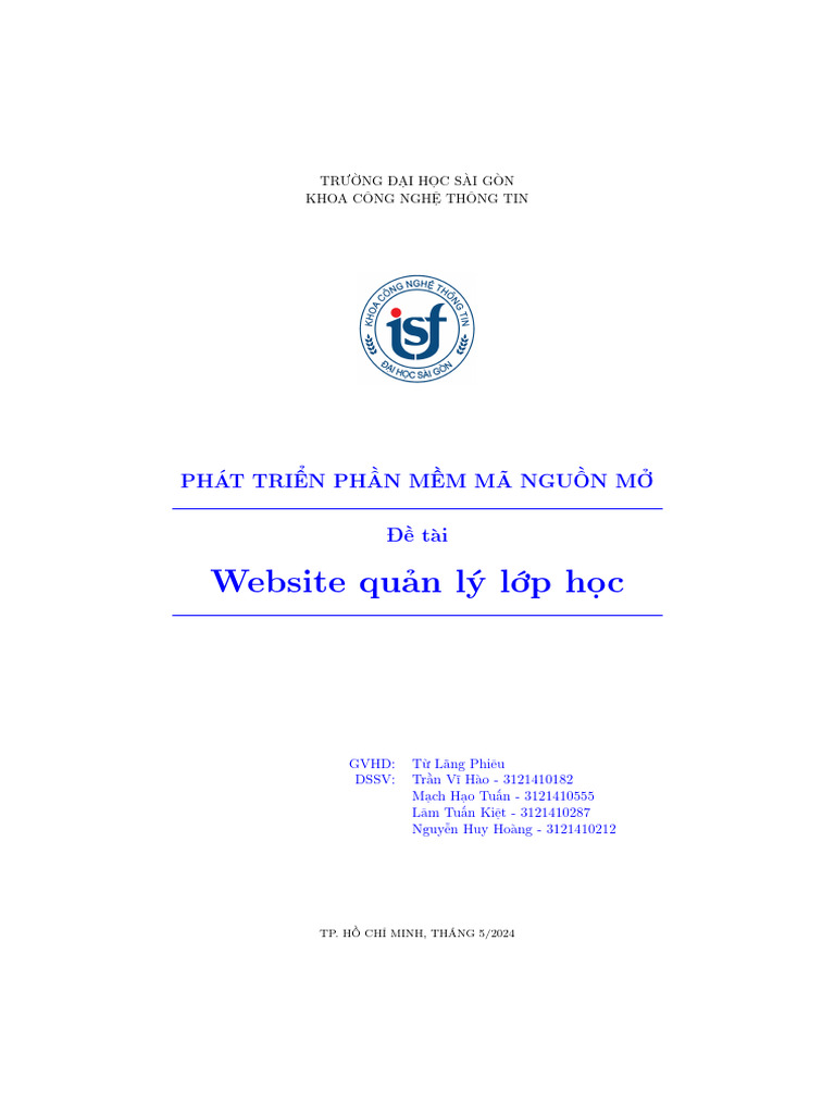 BaoCaoDoAn Nhom7 PTPMMNM | PDF