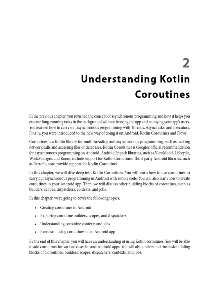 Kotlin Coroutines for Android Devs | PDF | Android (Operating System) | Thread (Computing)