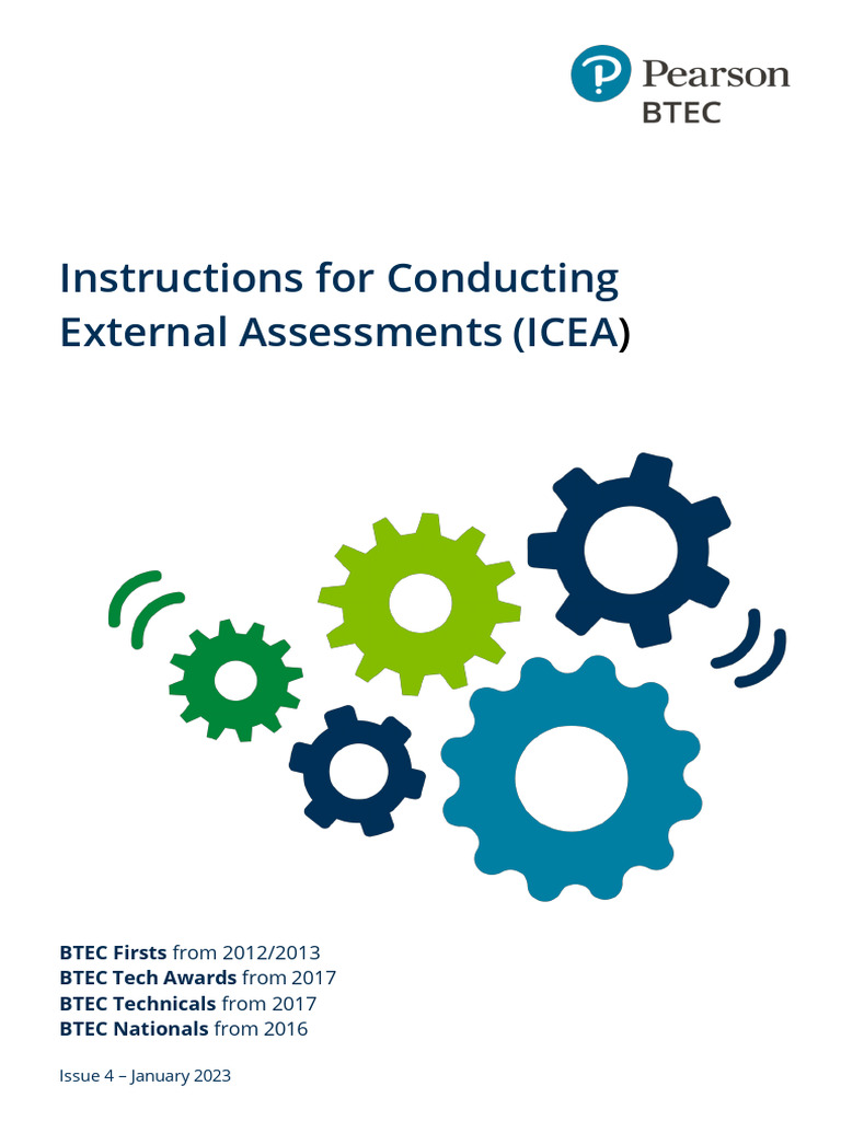 Instructions For Conducting External Assessments Icea Btec 2023 | PDF