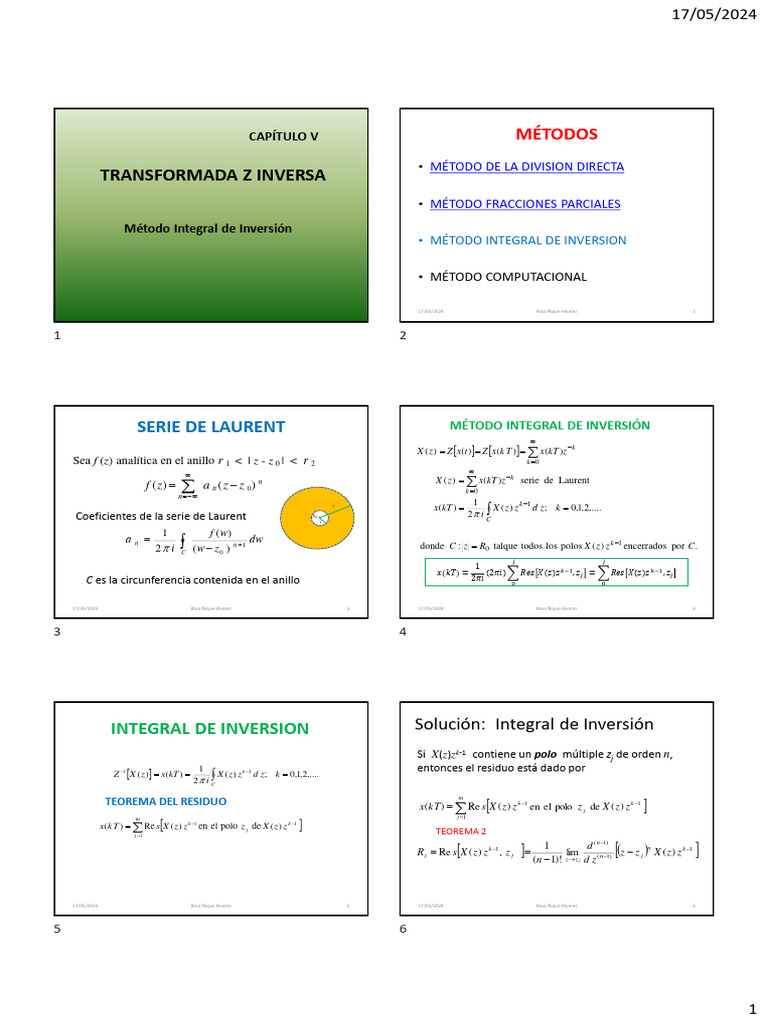 Tranformadas Z de Inversion Ejercicios | PDF | Análisis matemático | Matemáticas
