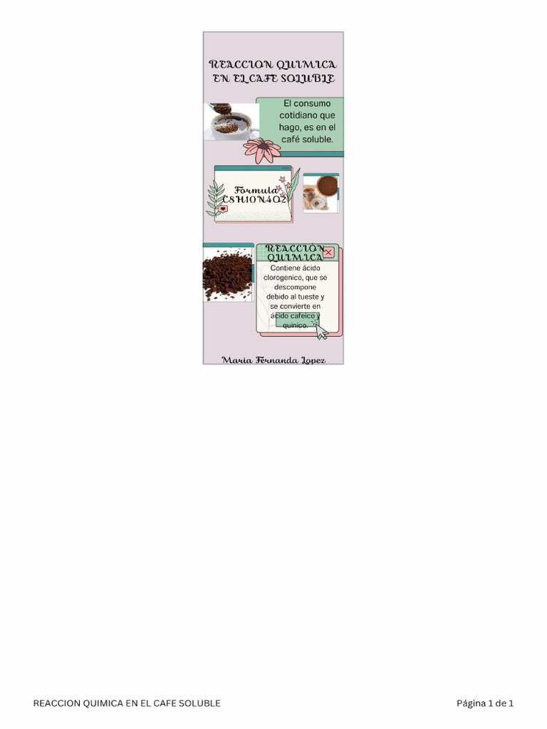 REACCION QUIMICA EN EL CAFE SOLUBLE | PDF
