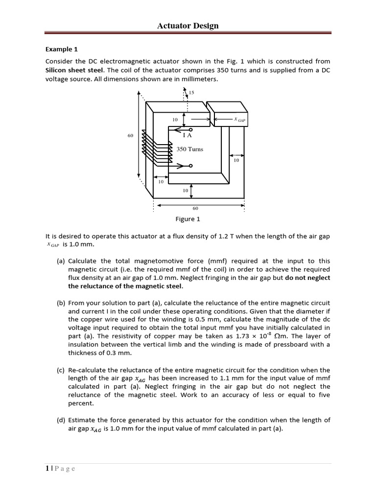 Actuator Design Examples | Download Free PDF | Inductor | Electrical Engineering