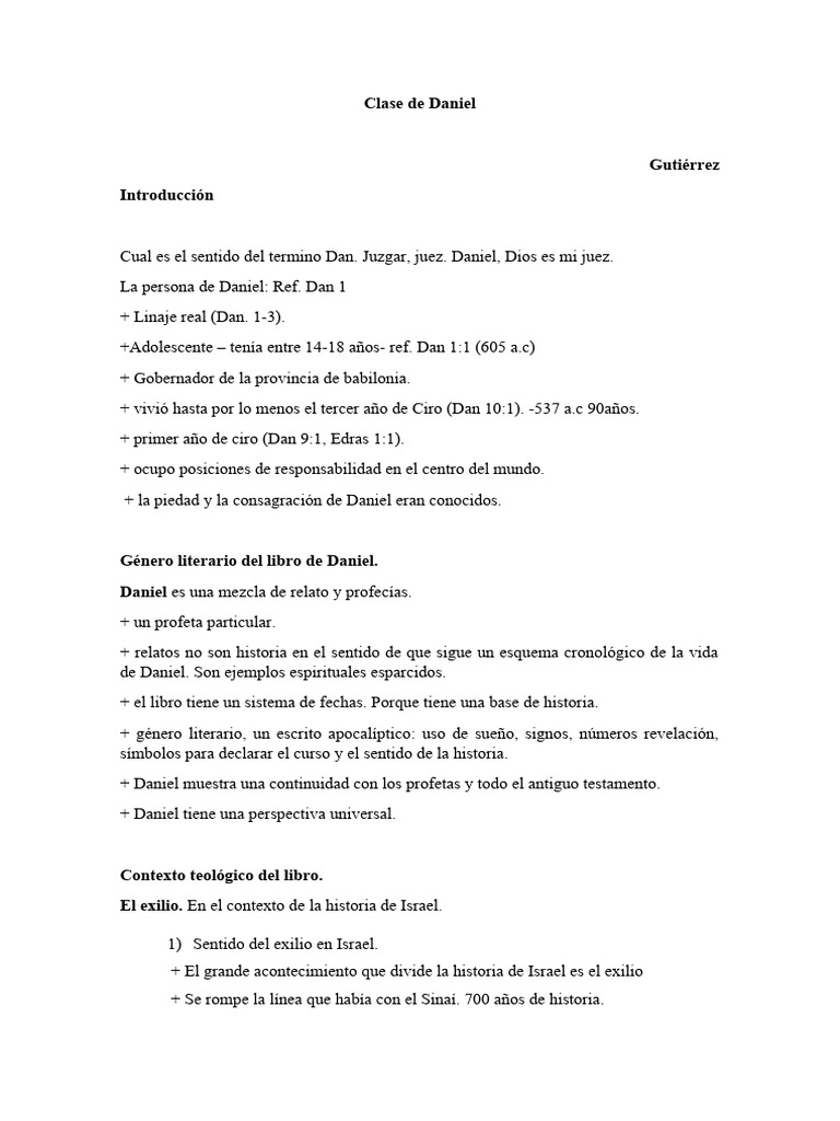 Clase de Daniel 1 | PDF | Daniel (figura bíblica) | Nabucodonosor Ii