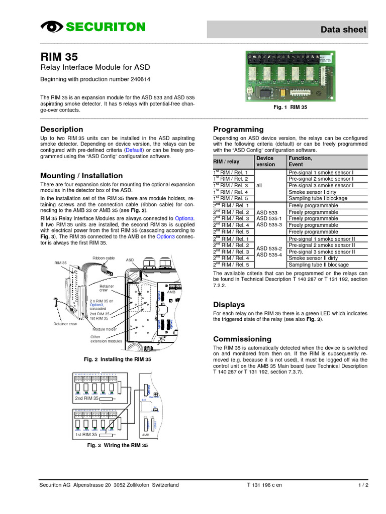 Relay Interface Module For ASD: Description Programming | PDF | Relay ...
