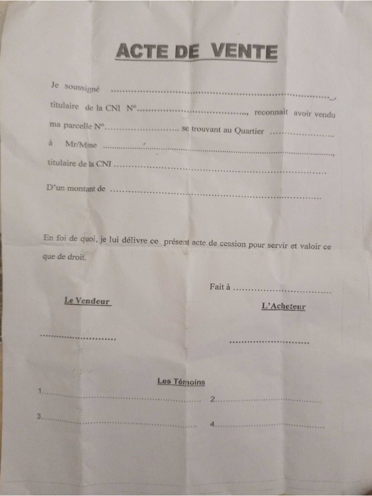 Acte de Vente | PDF