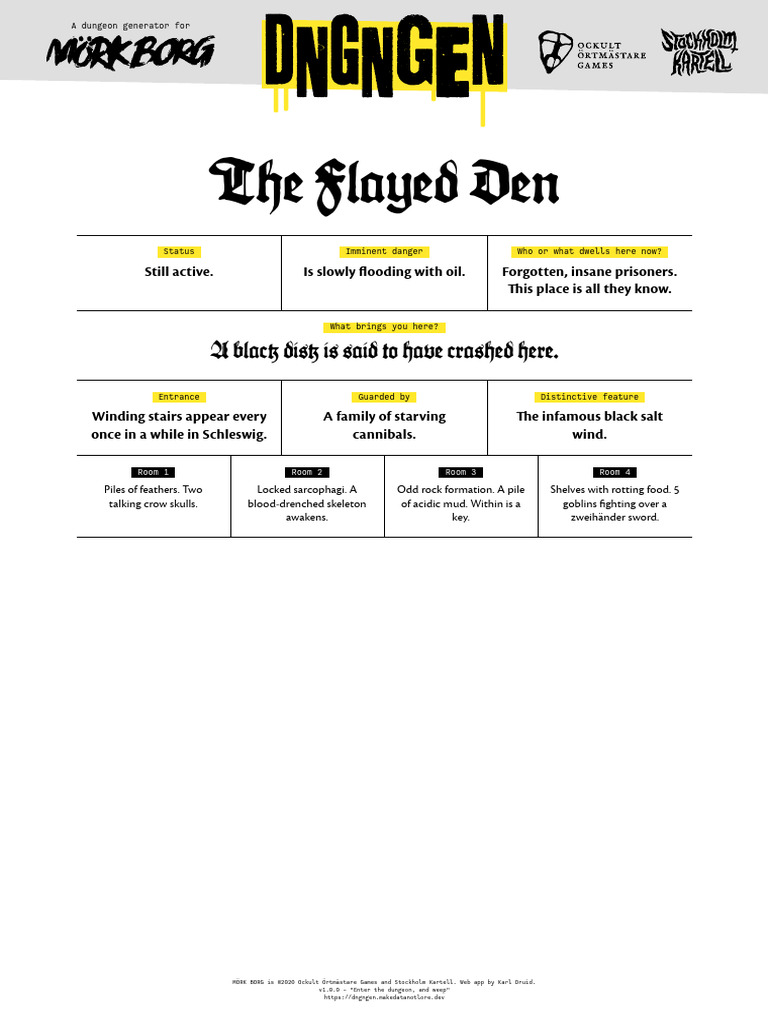"The Flayed Den: A Dark Dungeon Adventure" | PDF