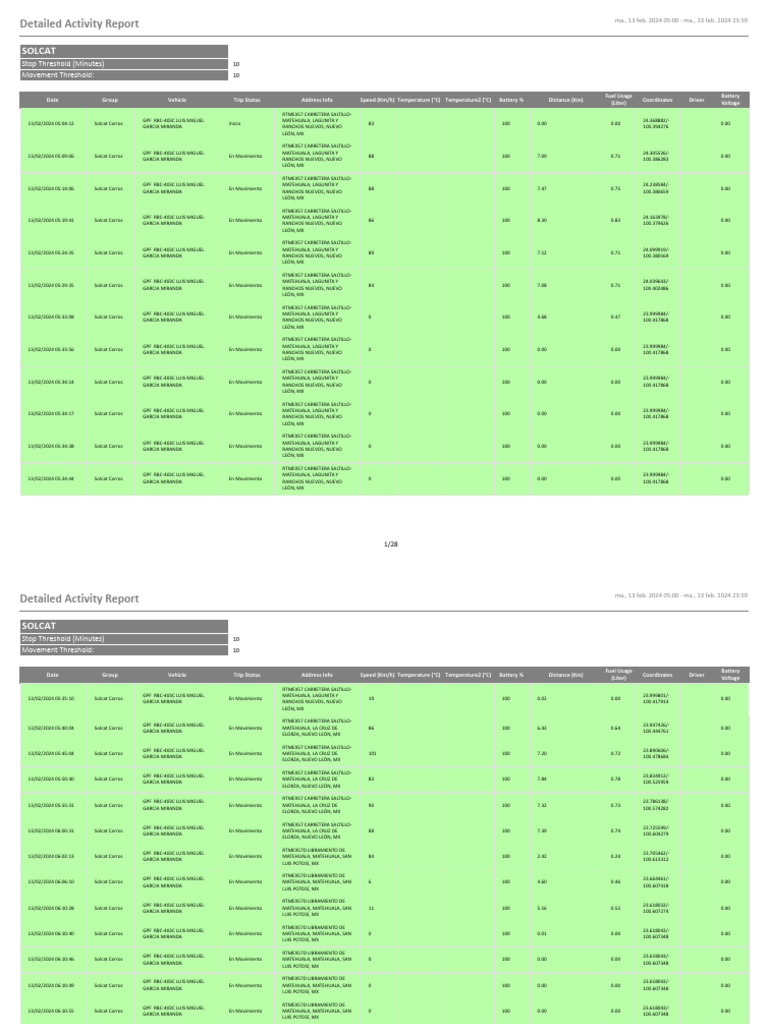 Detailed Activity Report | PDF