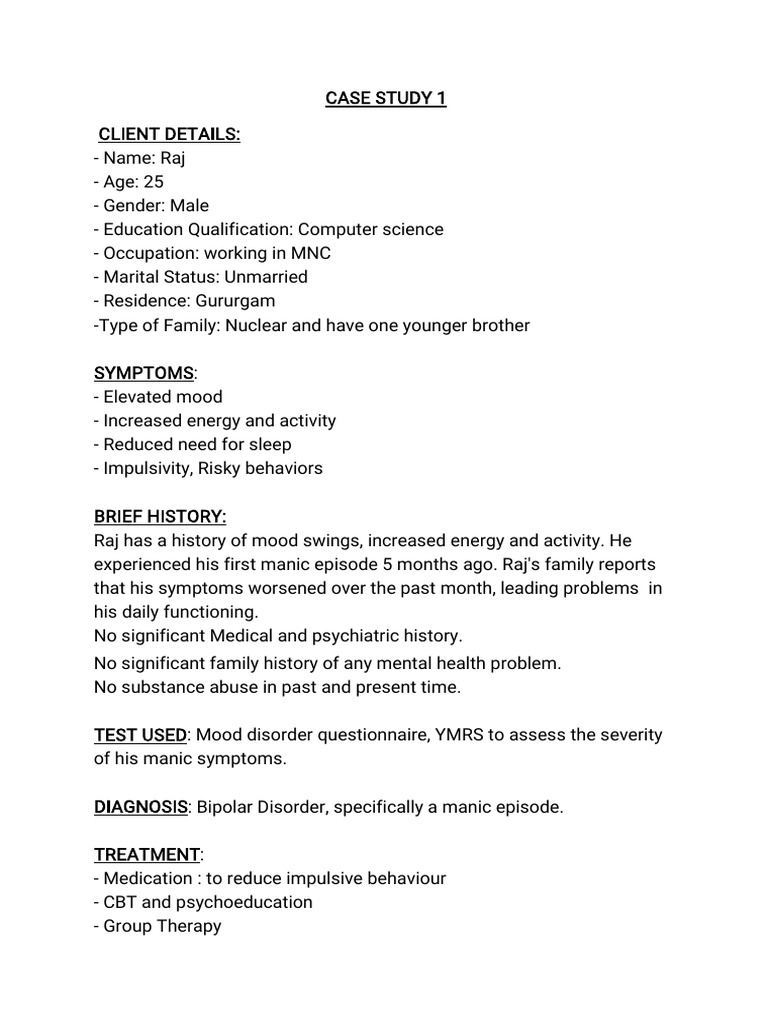 Case Studies | PDF | Obsessive–Compulsive Disorder | Attention Deficit ...