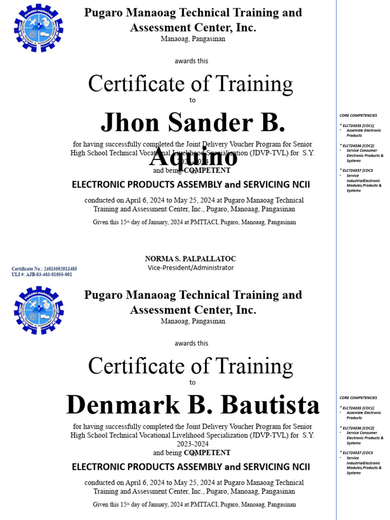 Certificate JDVP | PDF