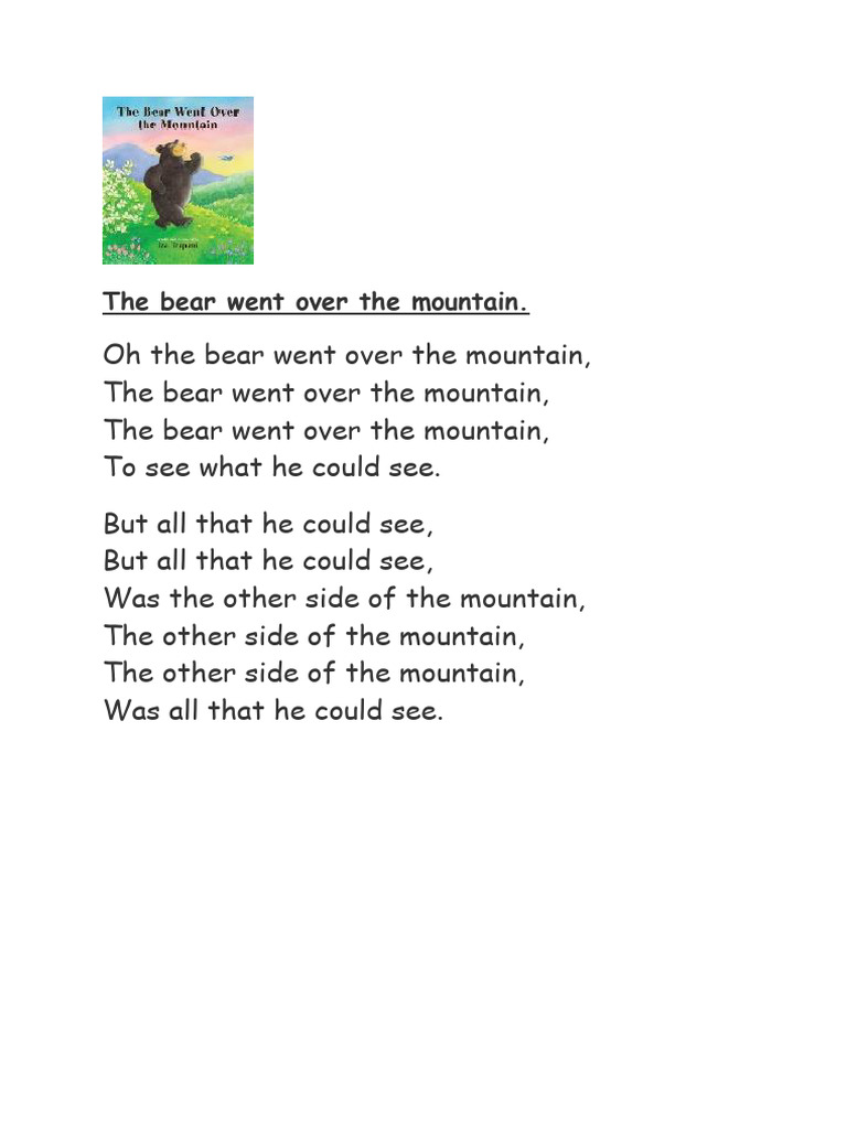 The Bear Went Over the Mountain | PDF