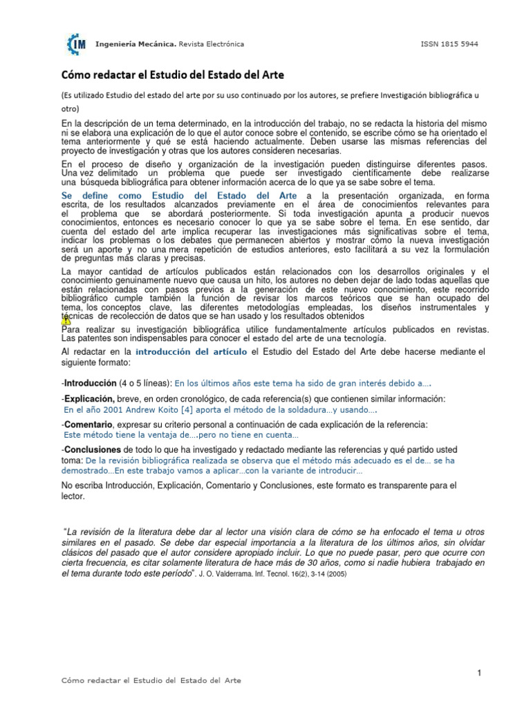Como Redactar Un Estado Del Arte | PDF | Conocimiento | Acero