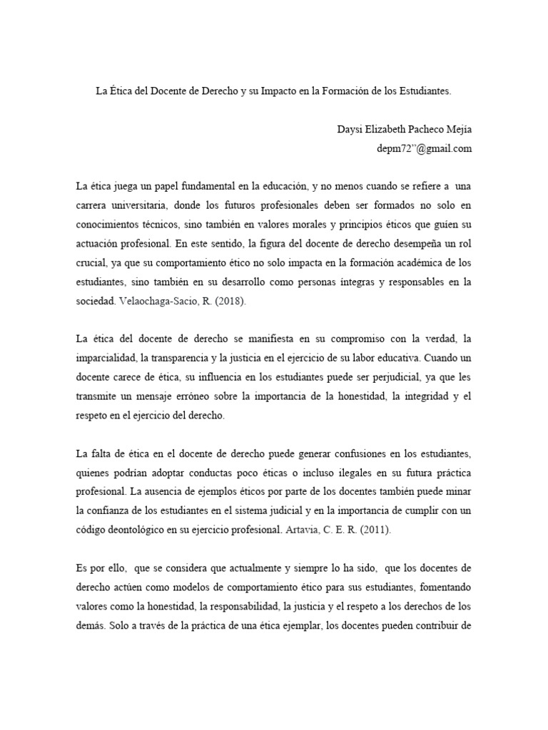 Problematica Etica Del Docente | PDF | Maestros