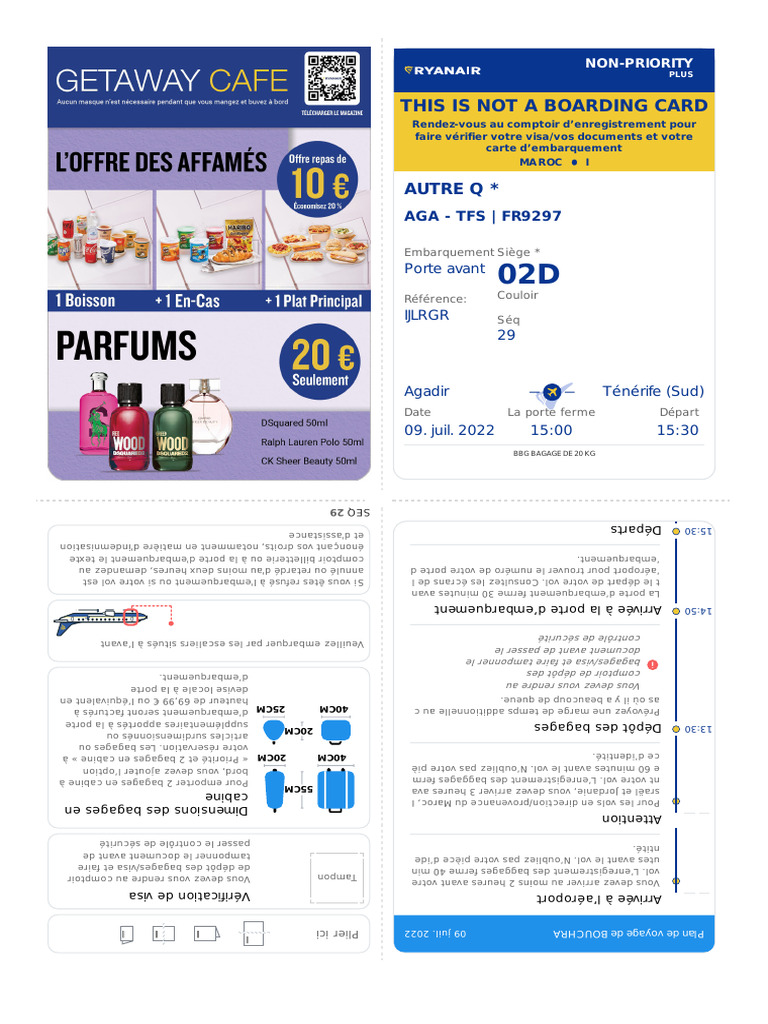 Informations sur la carte d'embarquement | PDF