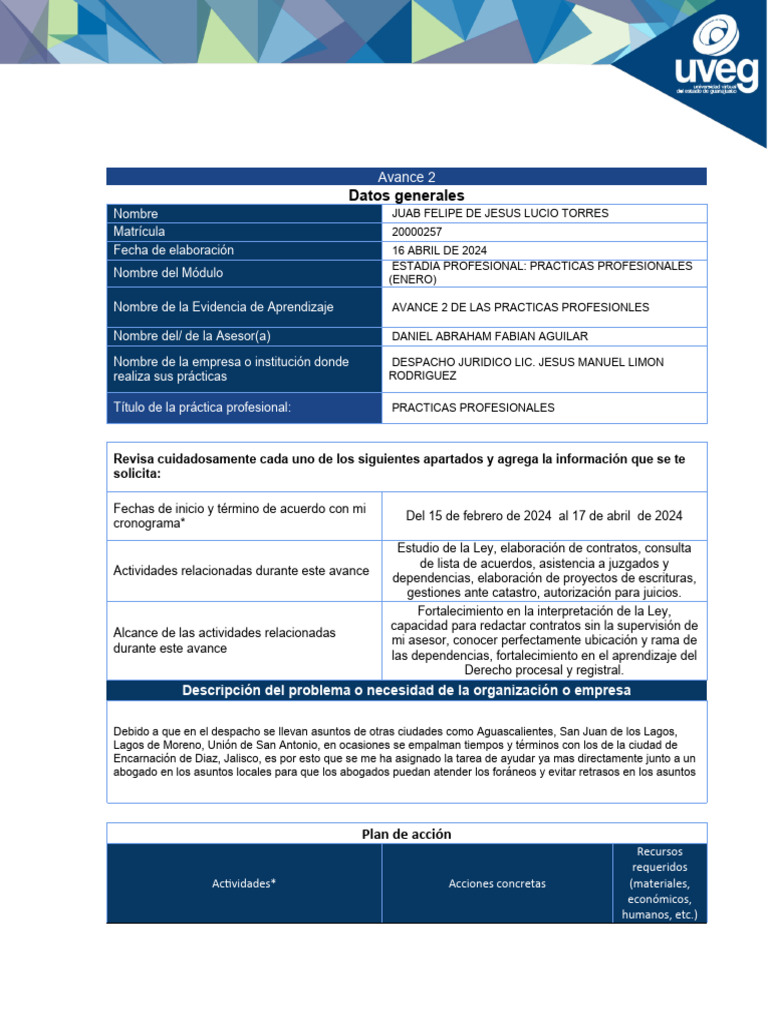 Formato Avance 2 | PDF
