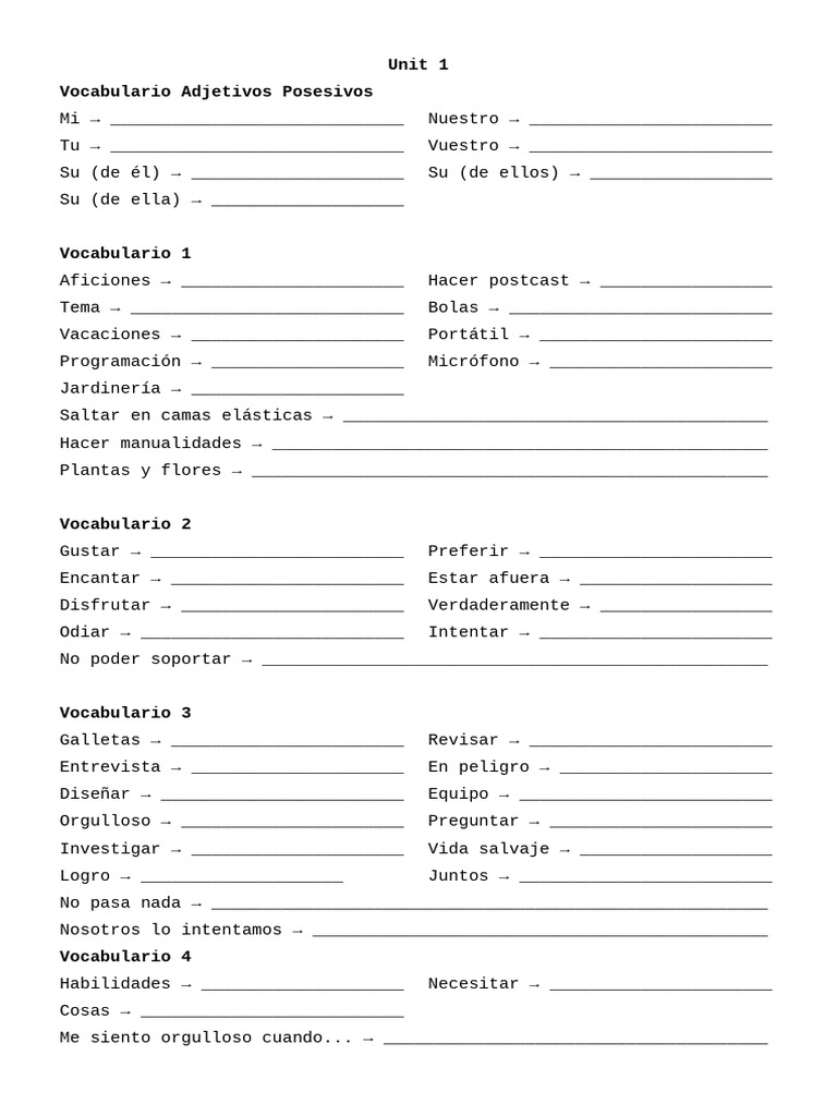 Vocabulary Kids Can 6 - Unit1 - 3 | PDF