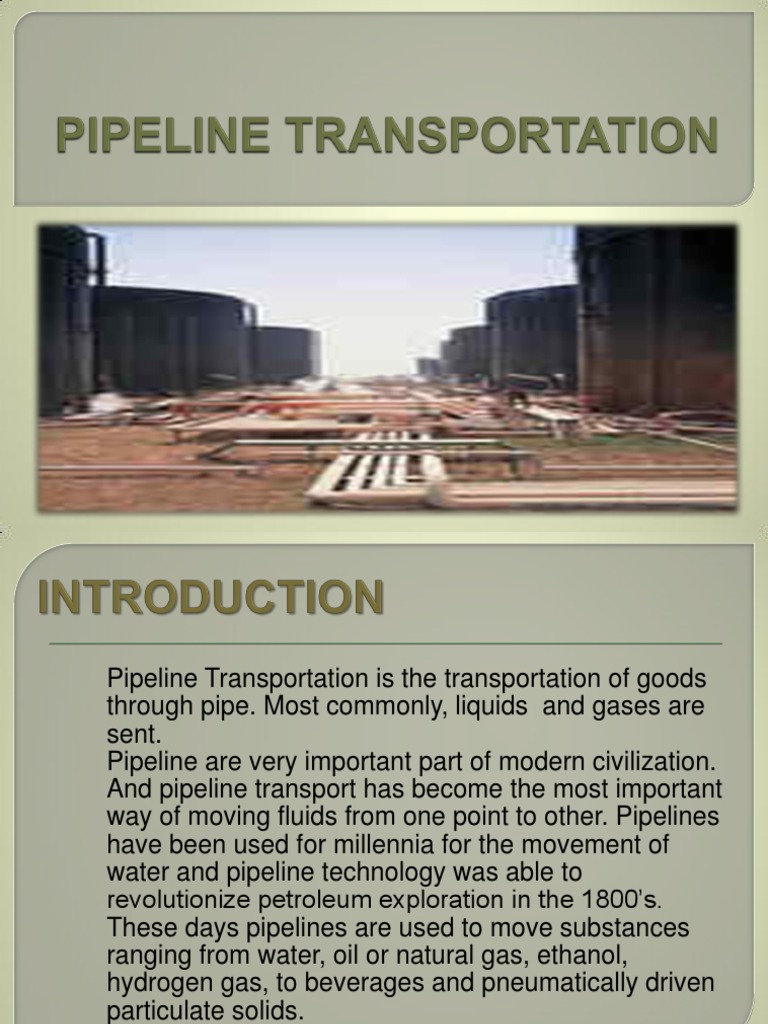 Overview of Pipeline Transportation | PDF | Tunnel | Pipeline Transport