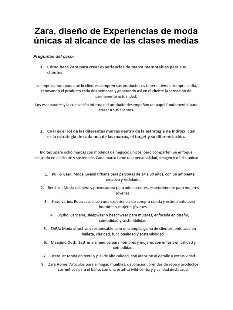 Estrategias de Experiencia en Zara | PDF | Moda | Marca