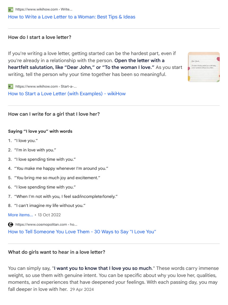 How To Write A Love Letter | PDF | Kiss | Love