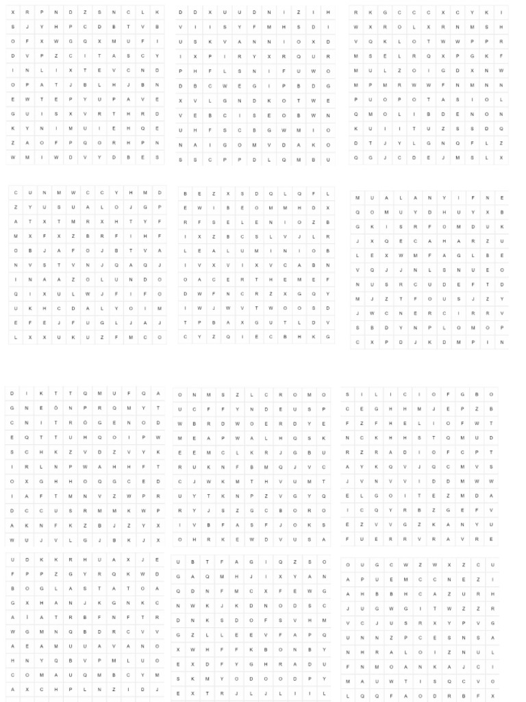Sopa de Letras Química | PDF