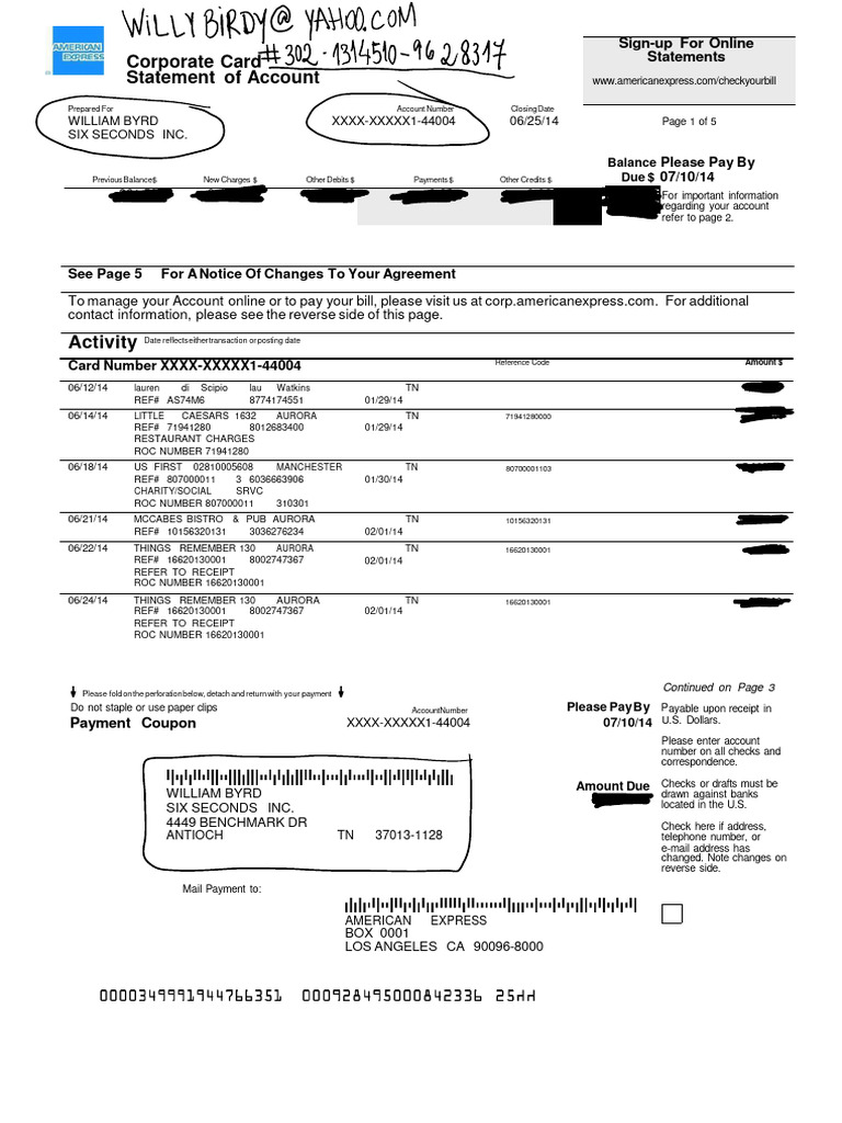 William Byrd Statement | PDF | Receipt | Debits And Credits