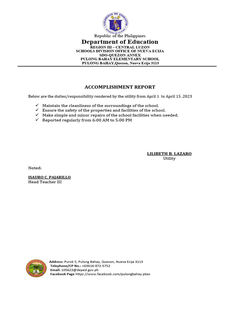 Accomplishment-Utility Security | PDF