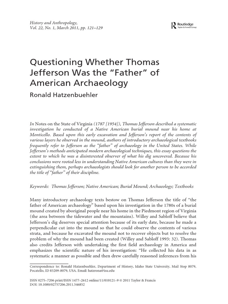 Questioning Whether Thomas Jefferson Was The "Father" of American ...