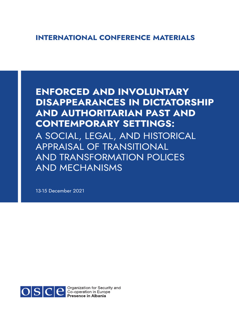 Enforced Disappearances Conference 2021 | PDF | Albania | Human Rights