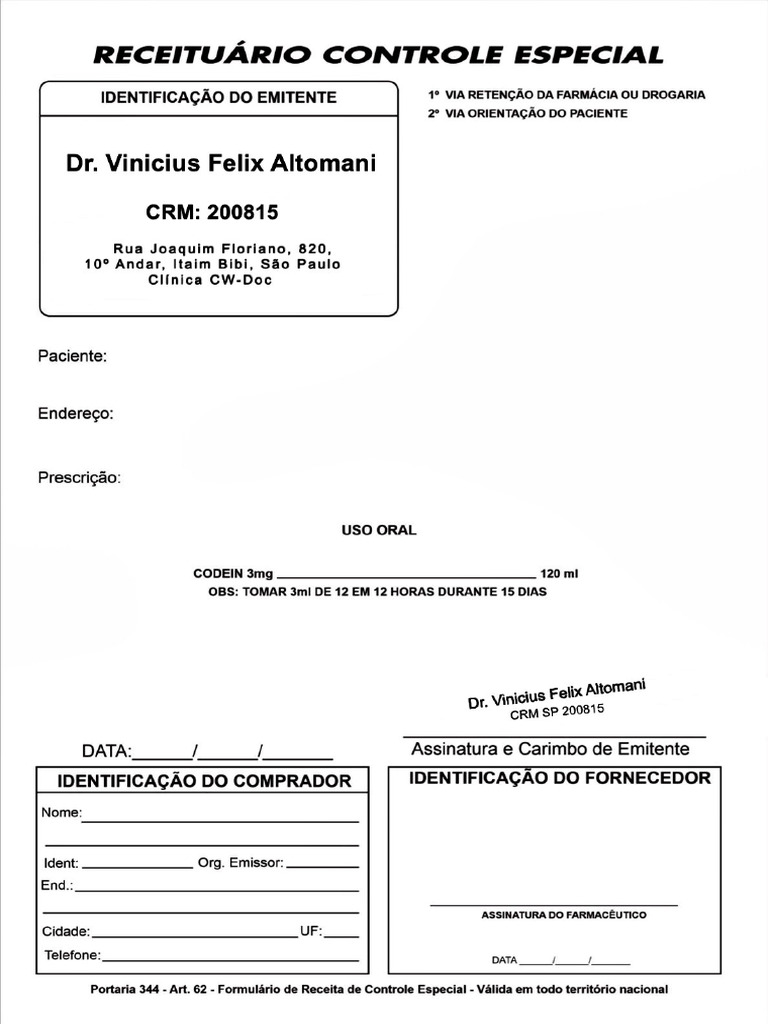 Receita Codein SP Xarope | PDF