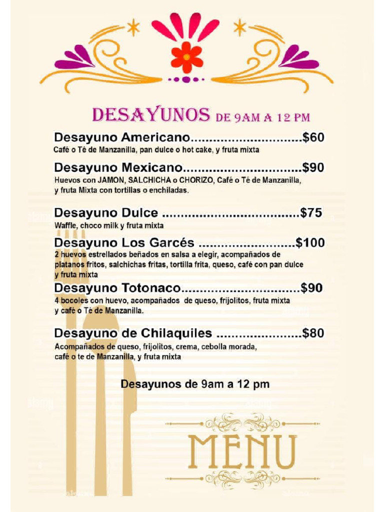 Menú Los Garces | PDF