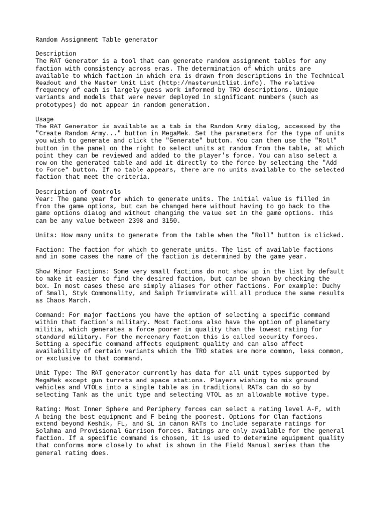 rat-generator | PDF | Warships | Armoured Fighting Vehicles