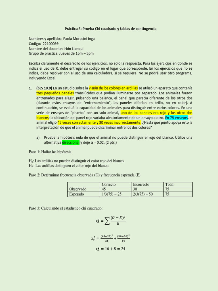 p5 Chi Cuadrado | PDF | Prueba de ji cuadrado | Método científico