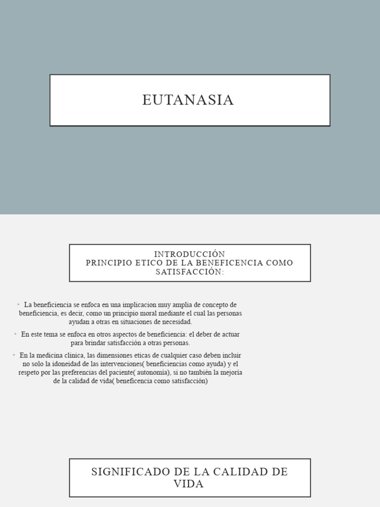 Eutanasia | PDF | Calidad de vida | Bienestar