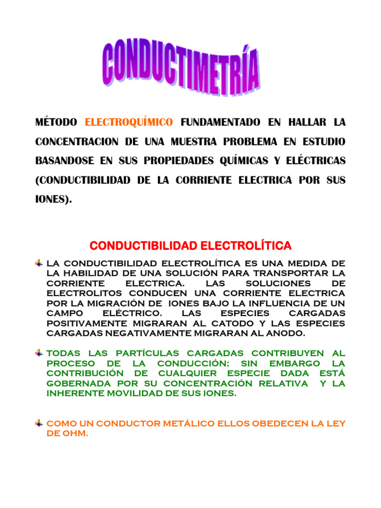 Conductimetría: Principios y Aplicaciones | PDF | Resistividad ...