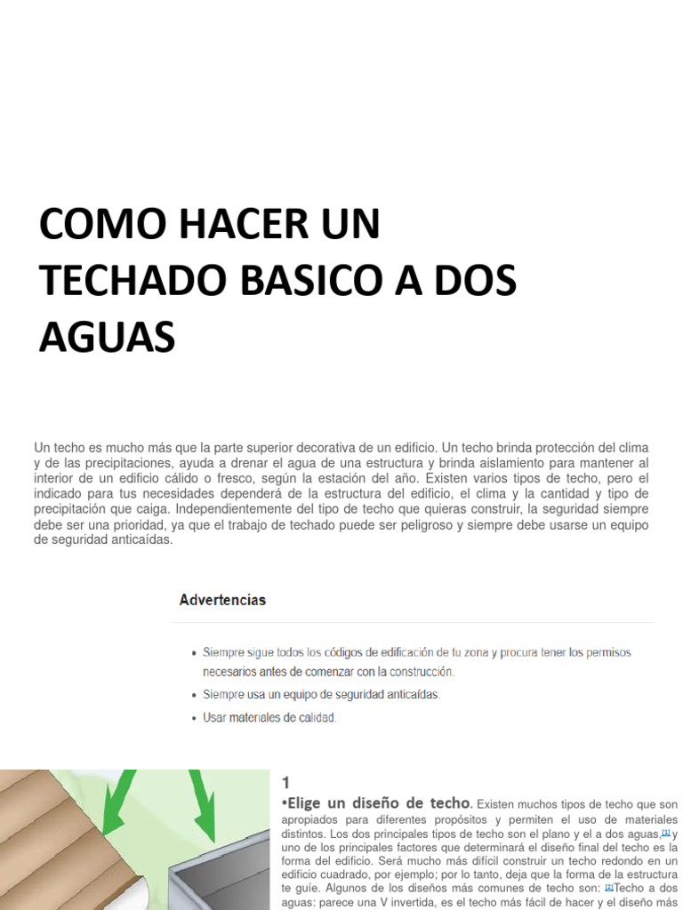 MAT SEMANA 15 Como Hacer Un Techado 2 Aguas | PDF | Techo | Clima