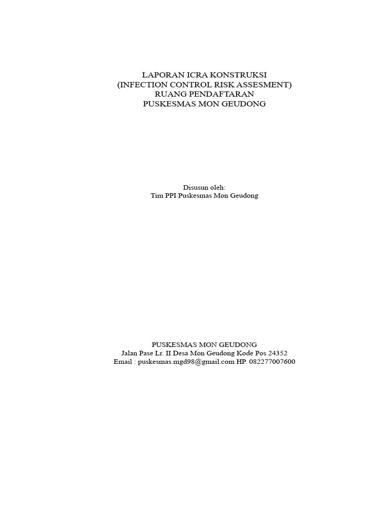 ICRA Renovasi Puskesmas Mon Geudong | PDF