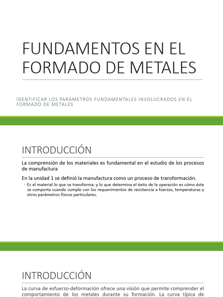 Fundamentos en El Formado de Metales | PDF | Deformación (ingeniería) | Estrés (Mecánica)