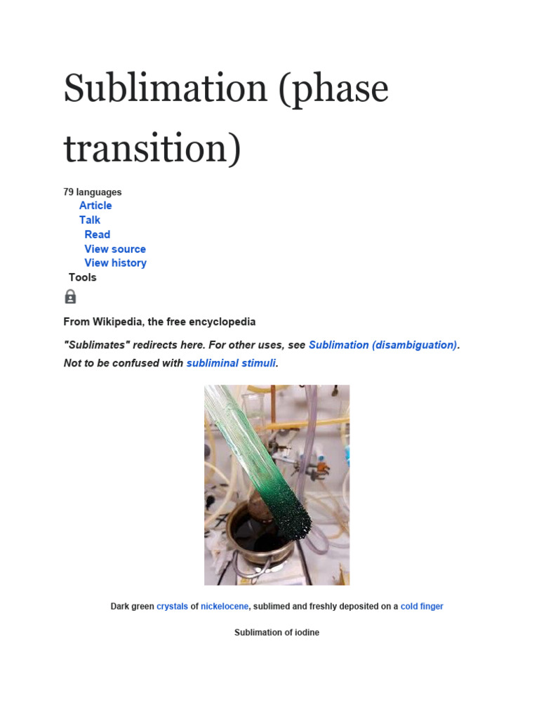 Sublimation | PDF | Continuum Mechanics | Chemical Process Engineering