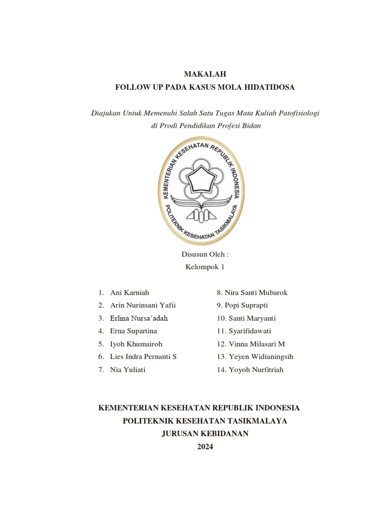 Kelompok 1 - Asuhan Kebidanan Lanjutan Pada Maternal Mola Hidatidosa | PDF Kelompok 1 - Asuhan Kebidanan Lanjutan Pada Maternal Mola Hidatidosa | PDF