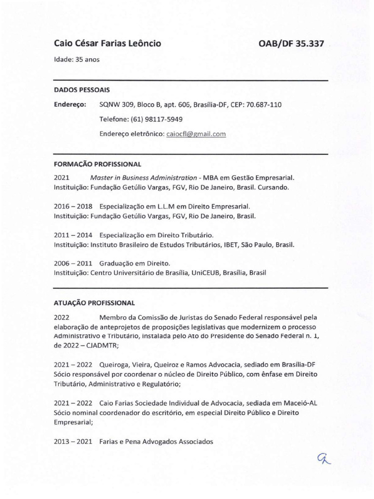 Currículo - Caio César Farias Leôncio | PDF