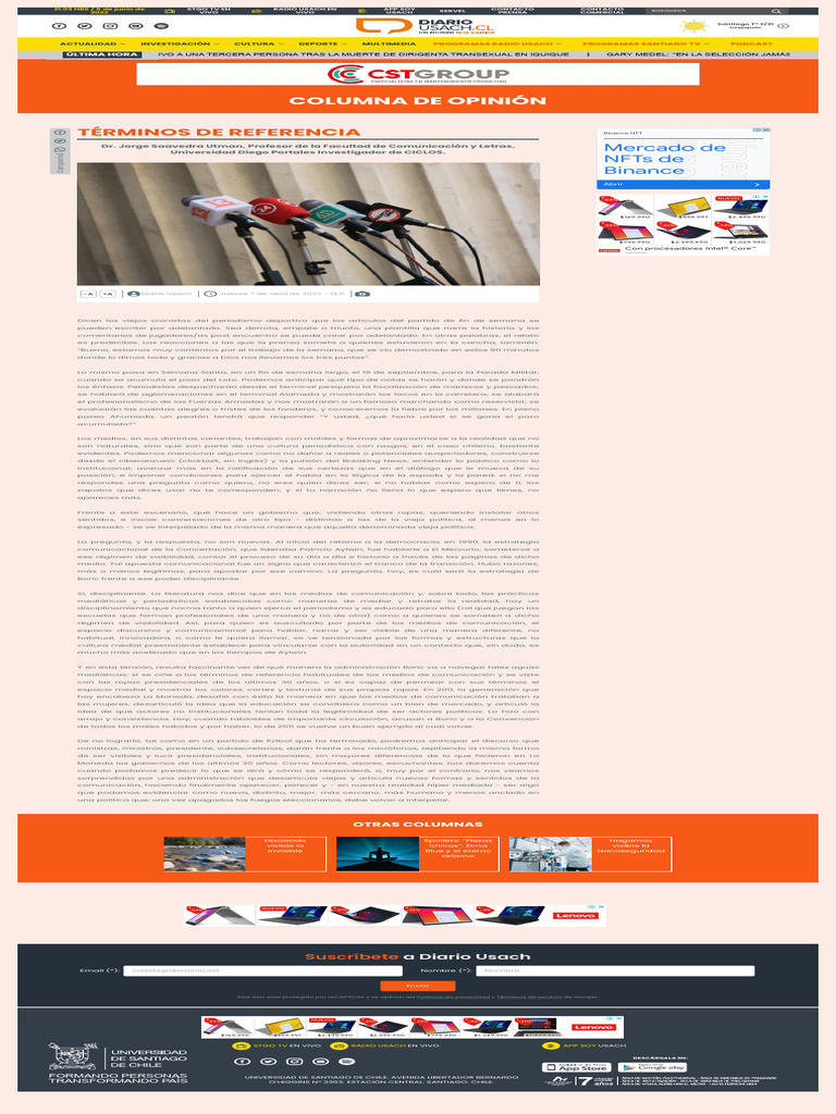 Términos de Referencia Diario Usach | PDF