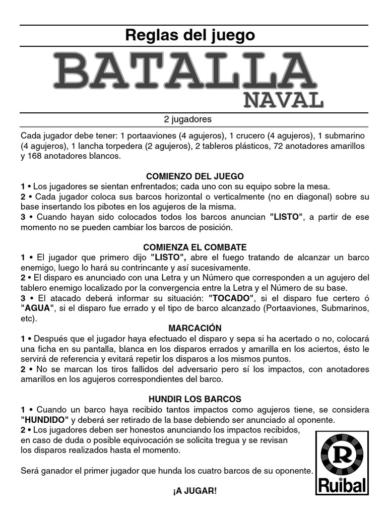 Reglas Batalla Naval | PDF