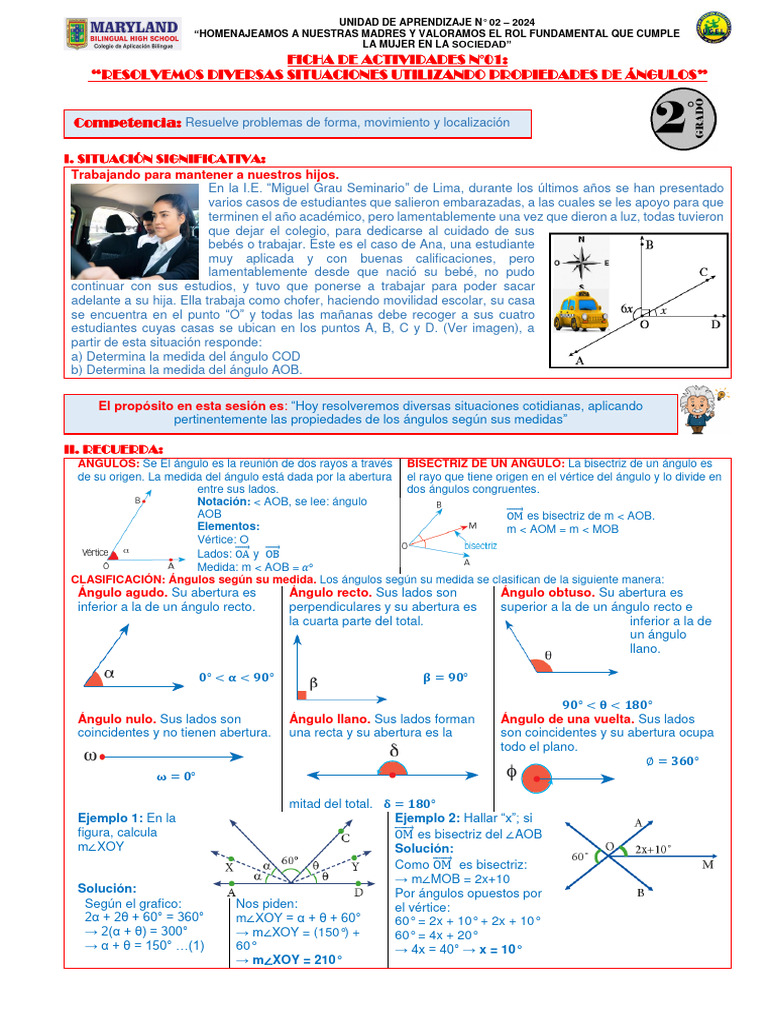 Ficha 1-2do-Ua2-2024 | PDF | Ángulo