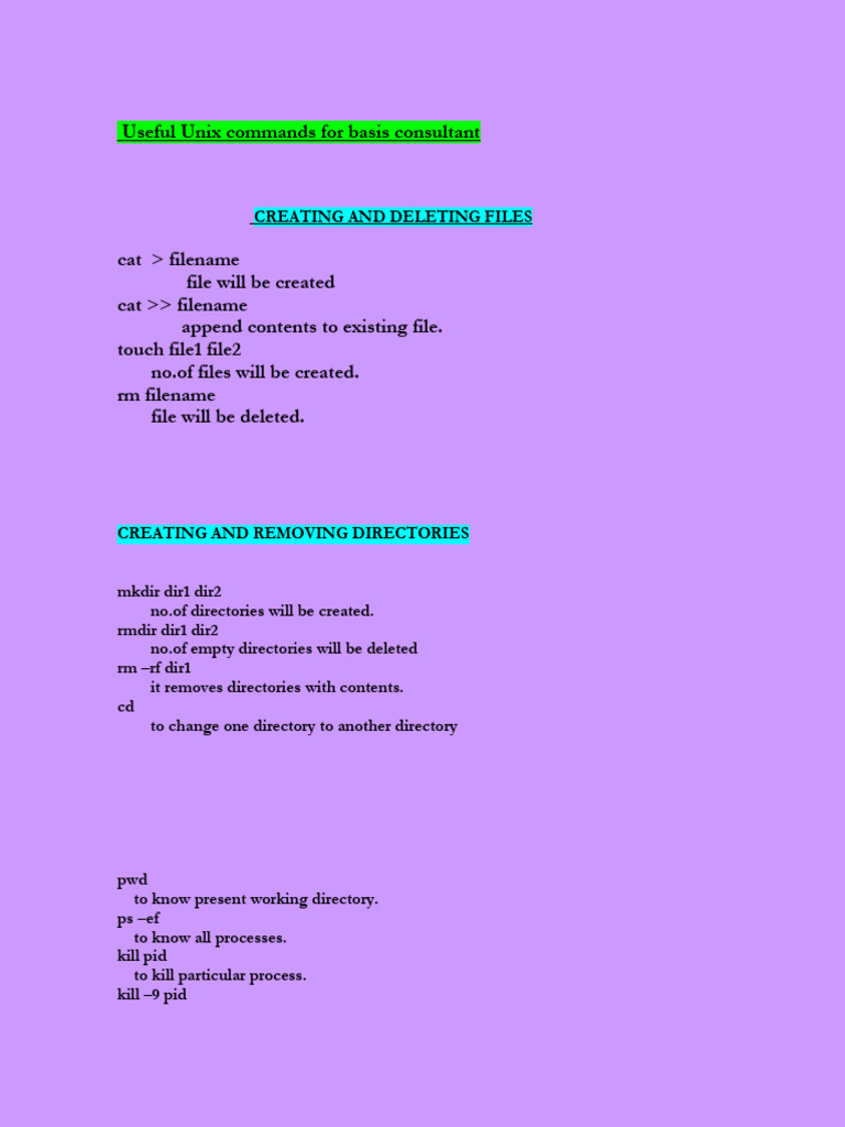 Basic Unix Commands Required For Sap Administration | PDF | Computer File | File System