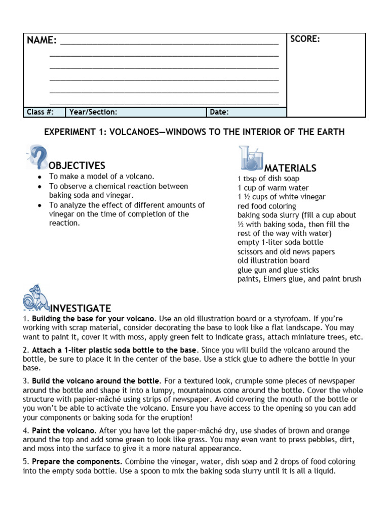 Science 9 3rd Experiment 1 Volcano Model | PDF | Types Of Volcanic Eruptions | Volcanology
