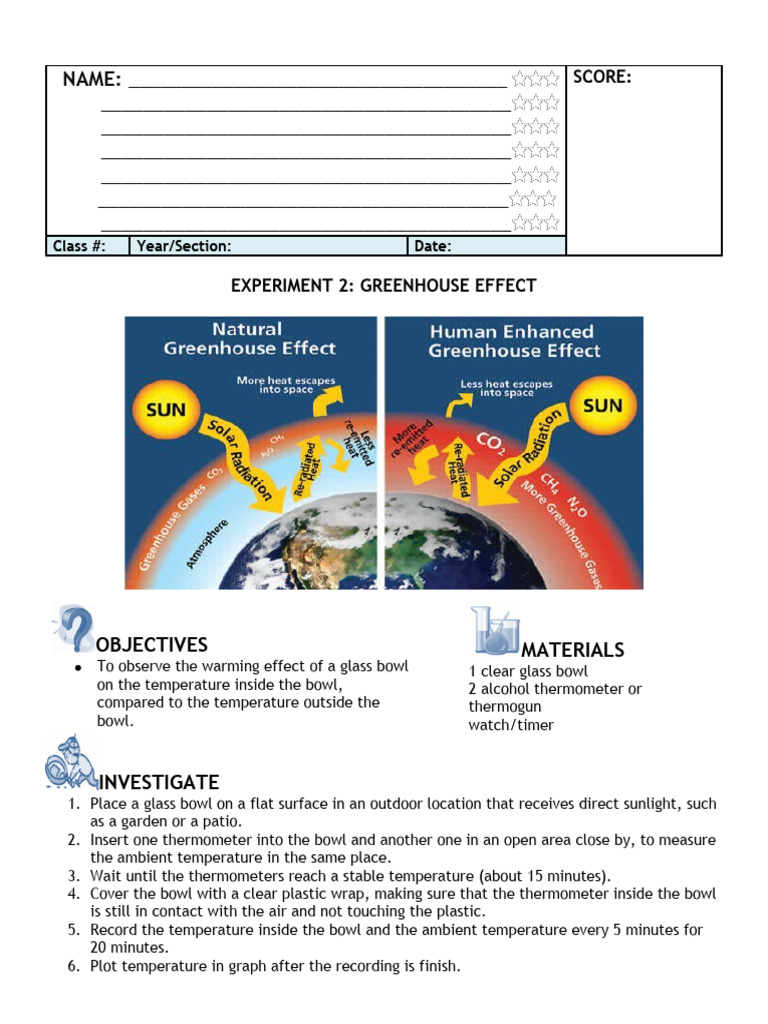 Science 9 3rd Experiment 2 Greenhouse Effect | PDF | Greenhouse Effect ...