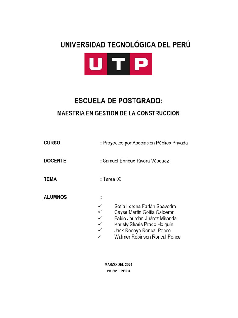 Tarea 03 | PDF | Concesión (contrato)